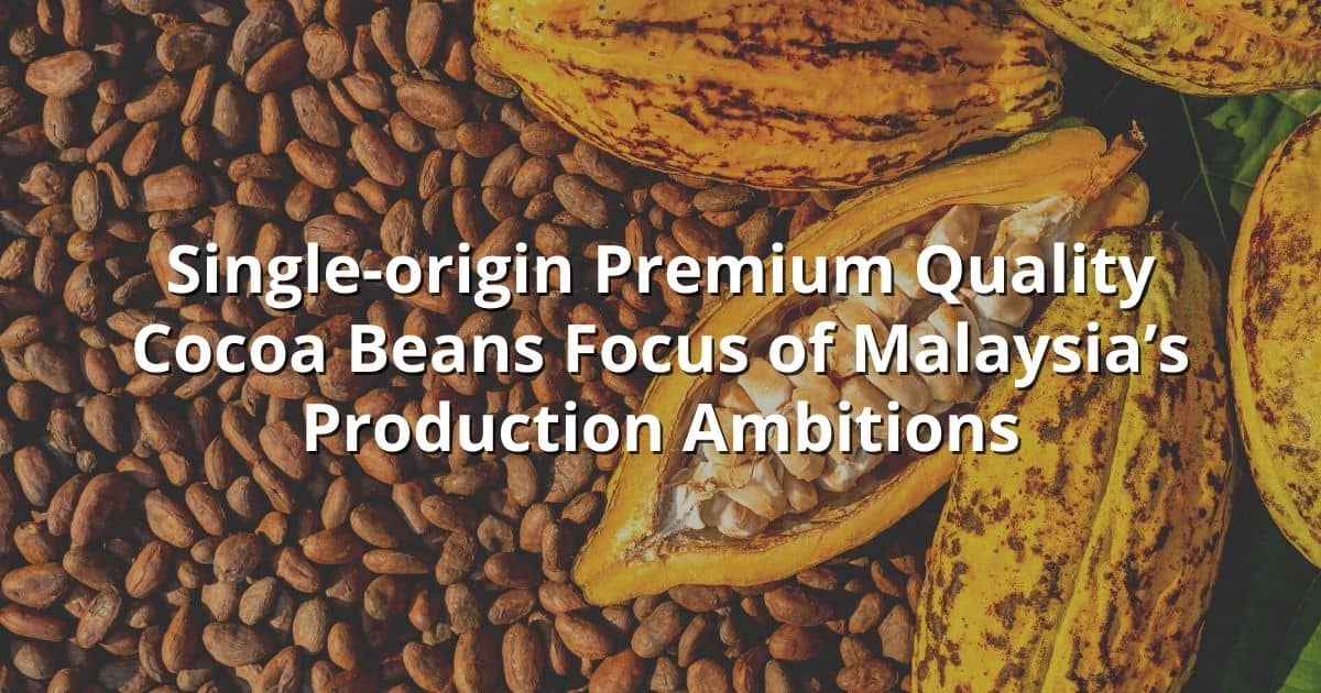 Malaysia Aims to Lead in Single-Origin Cocoa Production